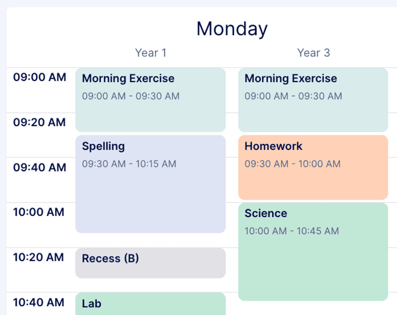 Create your class timetable online for free - Teetsh