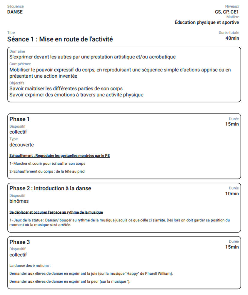 Fiches de préparations en ligne - enseignant - Teetsh